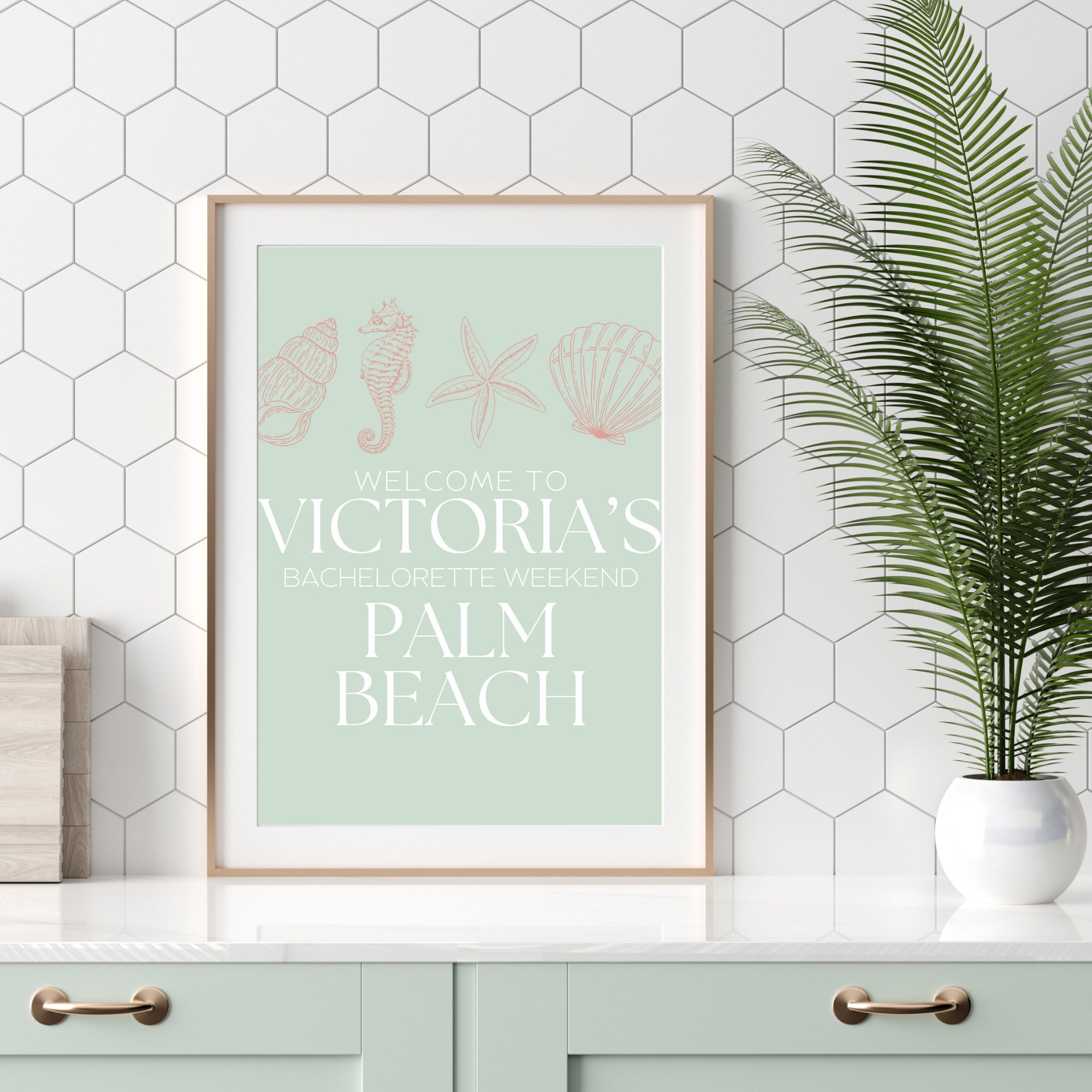 Palm Beach Bachelorette Welcome Sign Template, Editable Bach Weekend ...