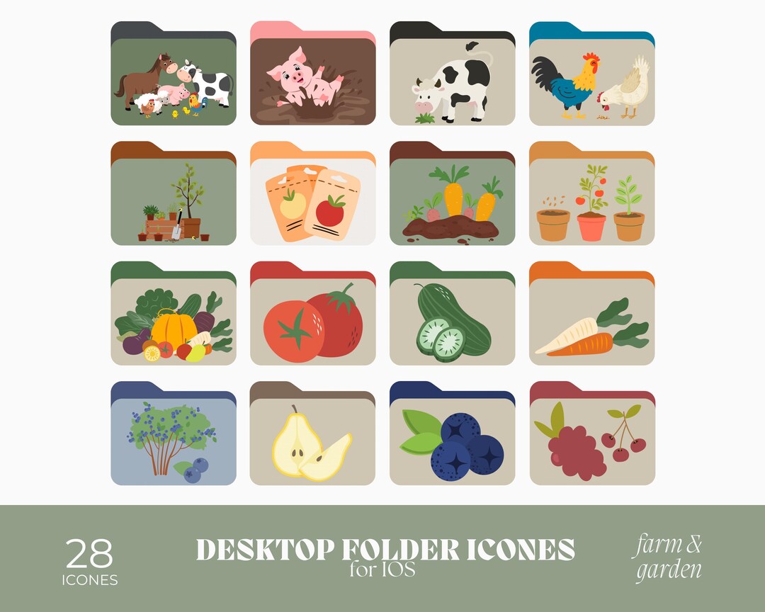28 Desktop Folder Icons | Farm & Garden | for MacBook | Aesthetic, for ...
