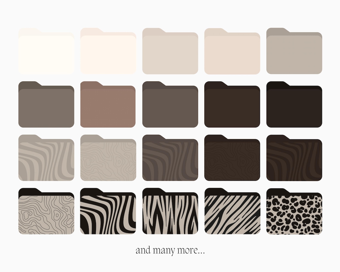 30 Desktop Folder Icons | Beige & Black Pattern | Zebra, Panther | for ...