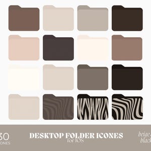 30 Desktop Folder Icons | Beige & Black Pattern | Zebra, Panther | for ...