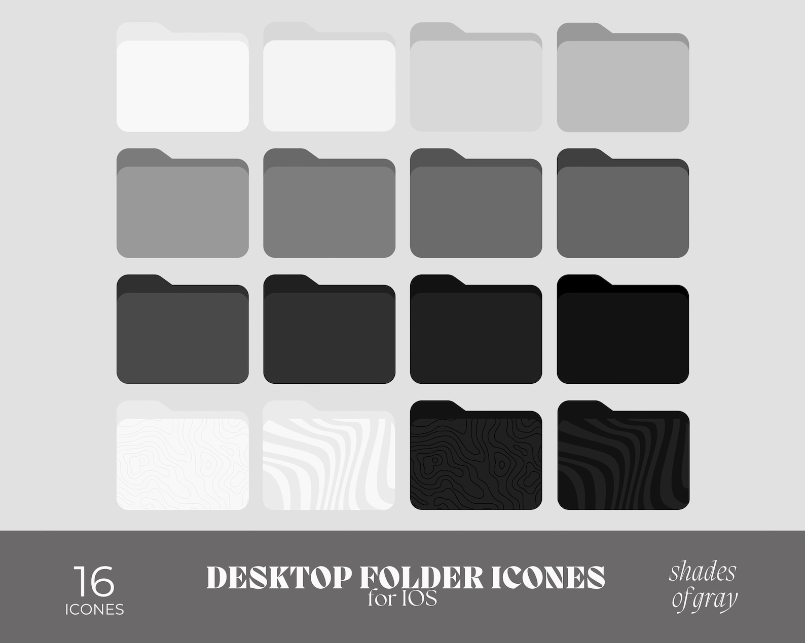 16 Monochrome Desktop Folder Icons | Minimalistic, Aesthetics, Black ...