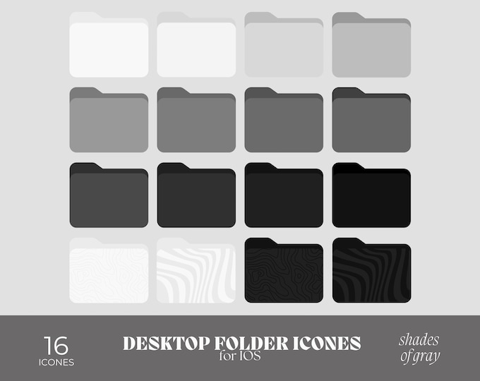 16 Monochrome Desktop Folder Icons | Minimalistic, Aesthetics, Black ...