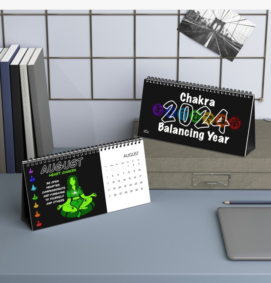 Chakra Aligning Desktop Calendar 2024 Grid - Etsy