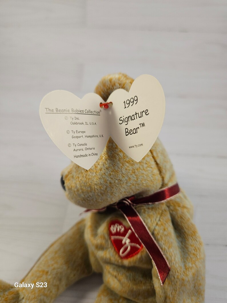 Retired Vintage TY Beanie Baby, Ty Beanie Babies, Signature Bear 1999 ...