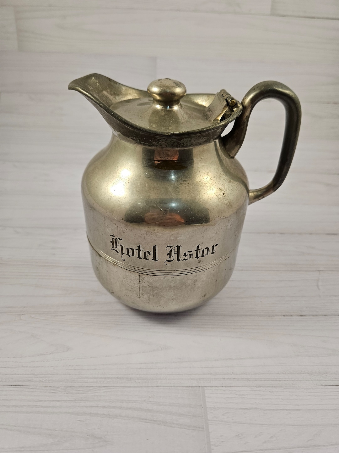 Vintage Hotel Astor Silver Plate Coffee Carafe Pot, the Icy Hot Bottle ...