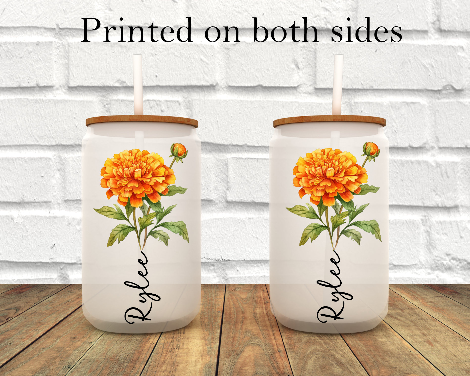 Personalized Name Birth Flower Coffee Cup, Personalized Birth Flower ...
