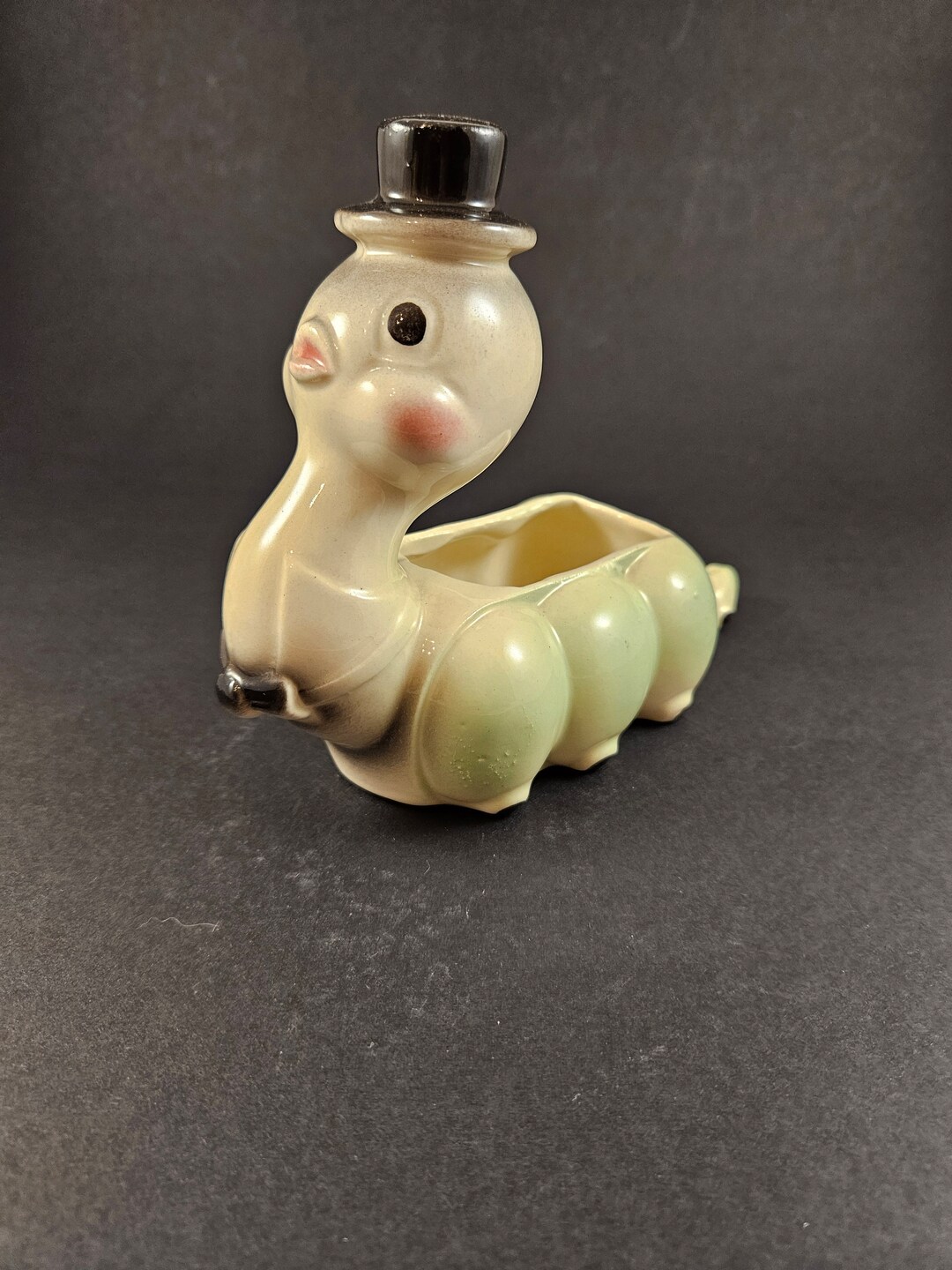Vintage 1950's Ceramic Inchworm Planter, Anamorphic Centipede Pot ...