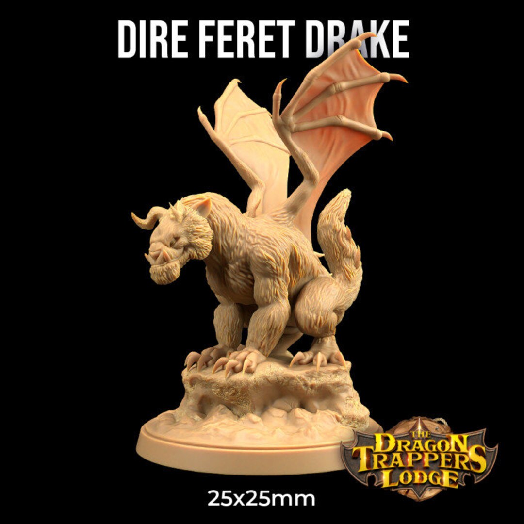 Dire Feret Drake Dragon Trappers Lodge 3D Printed Minis Tough Resin ...