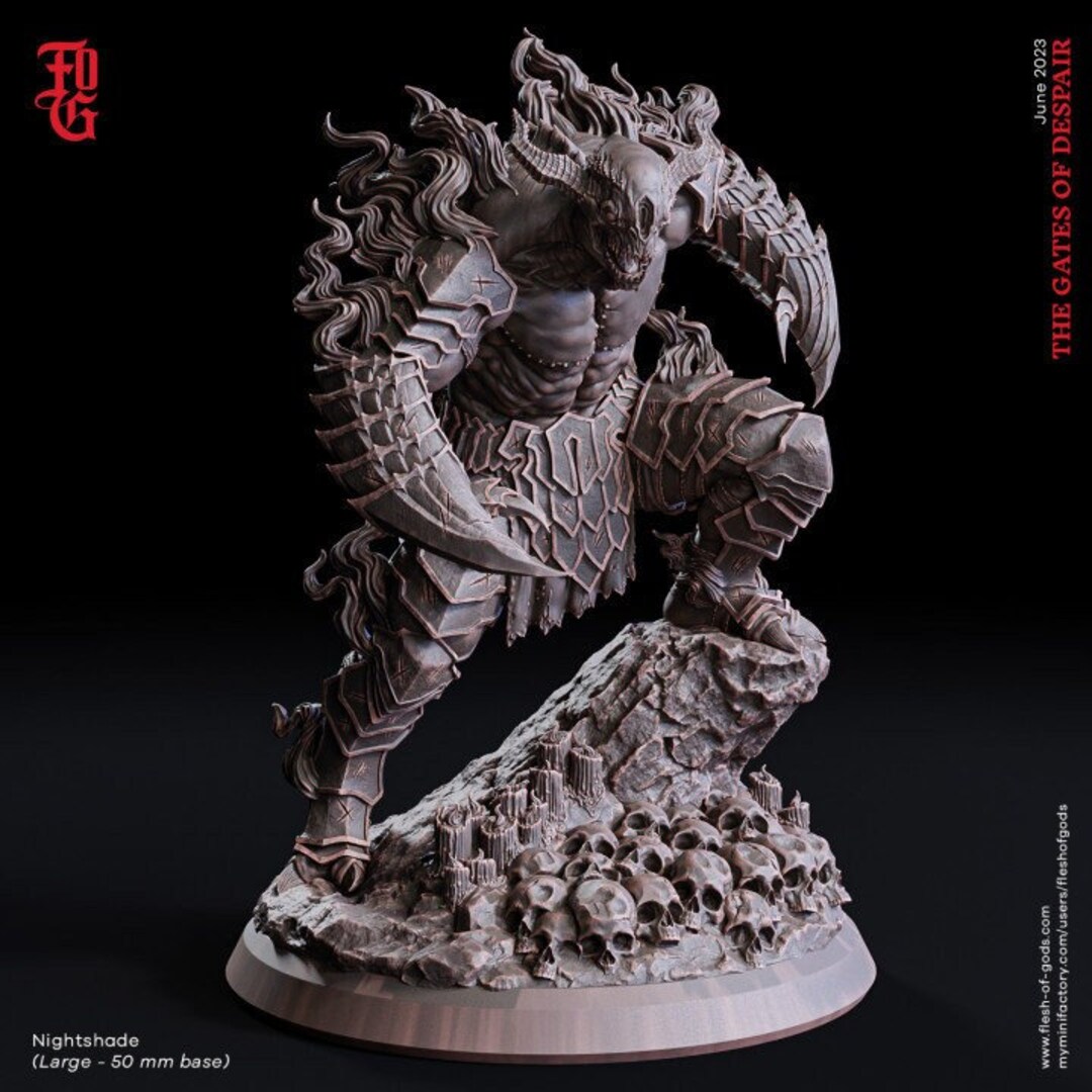 Nightshade Flesh of Gods 3D Printed Minis Tough Resin TTRPG Dnd Minis ...