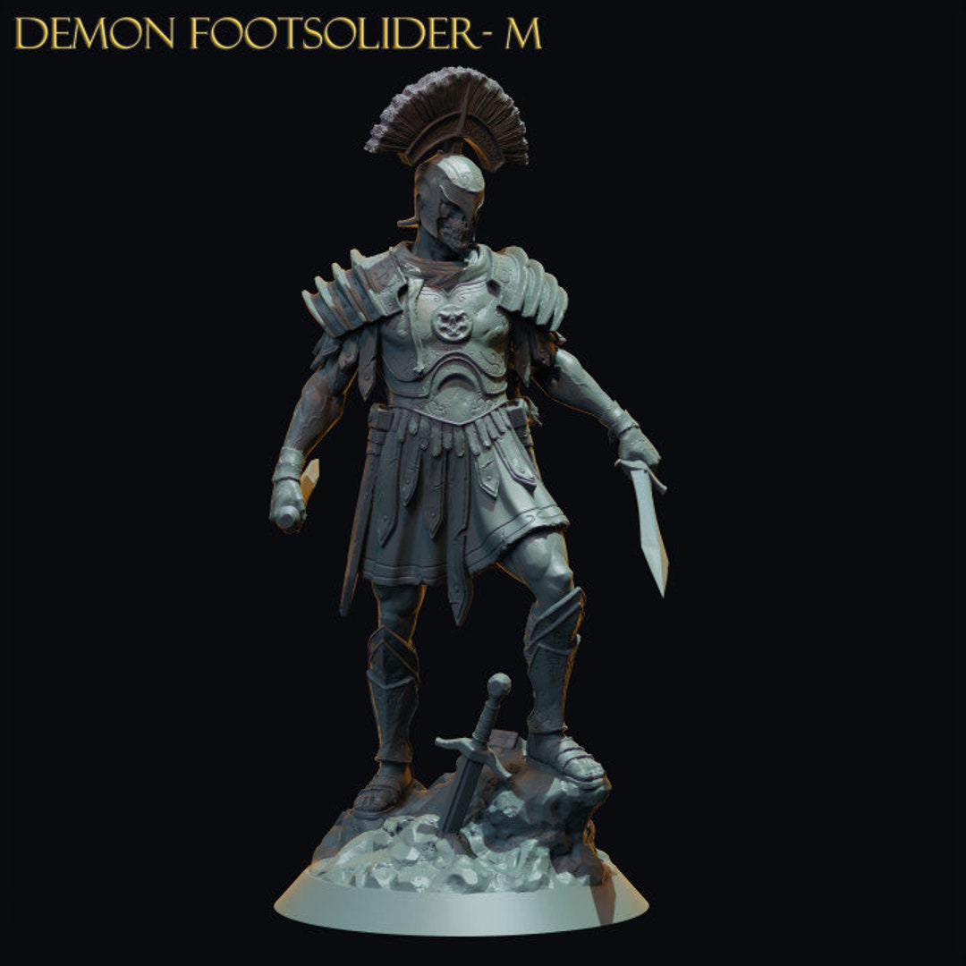 Demon Footsoldier Claymore Miniatures 3D Printed Minis Tough Resin ...