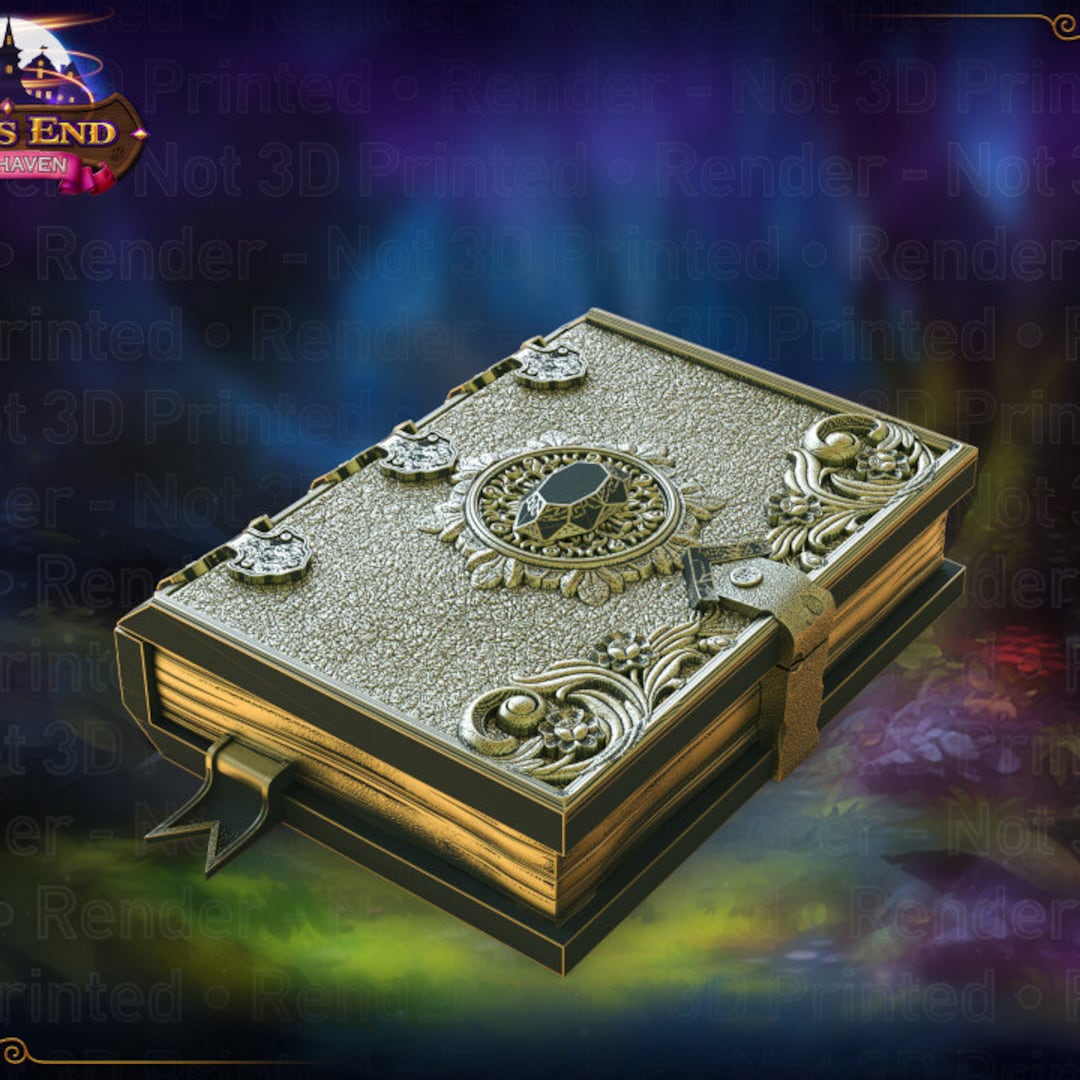 Wizard's Magic Tome Card Box and Holder Fatesend 3D Printed Dice Box ...