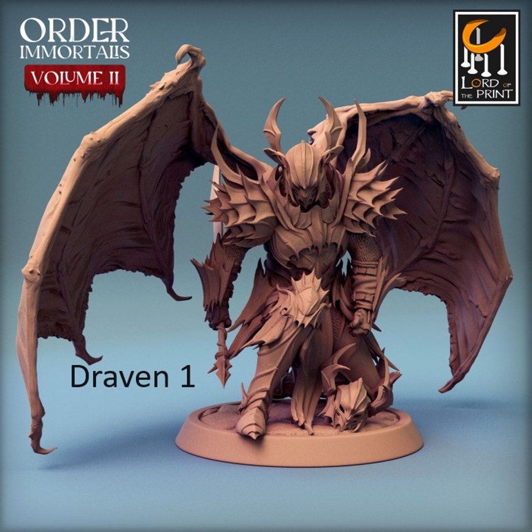 Immortalis Draven yes Helm/yes Wings 2 Rescale Minis 3D Printed Mini ...