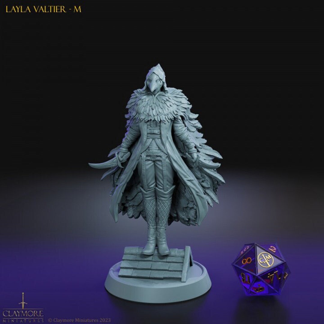 Layla Valtier Kenku Rogue Thief Claymore Miniatures 3D Printed Minis ...