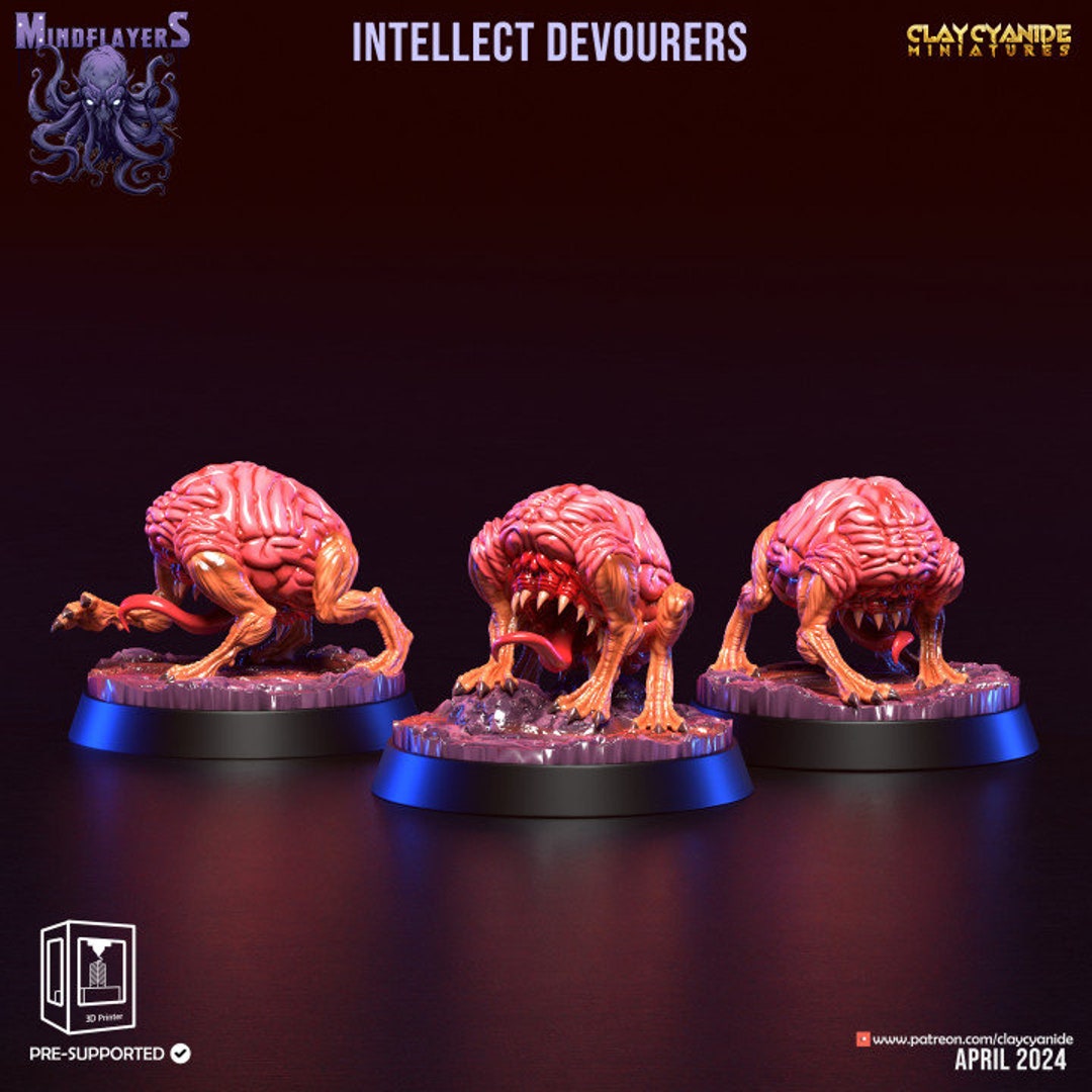 Intellect Devourer Cripta Studios 3D Printed Minis Tough Resin TTRPG Dnd Minis Pathfinder ...