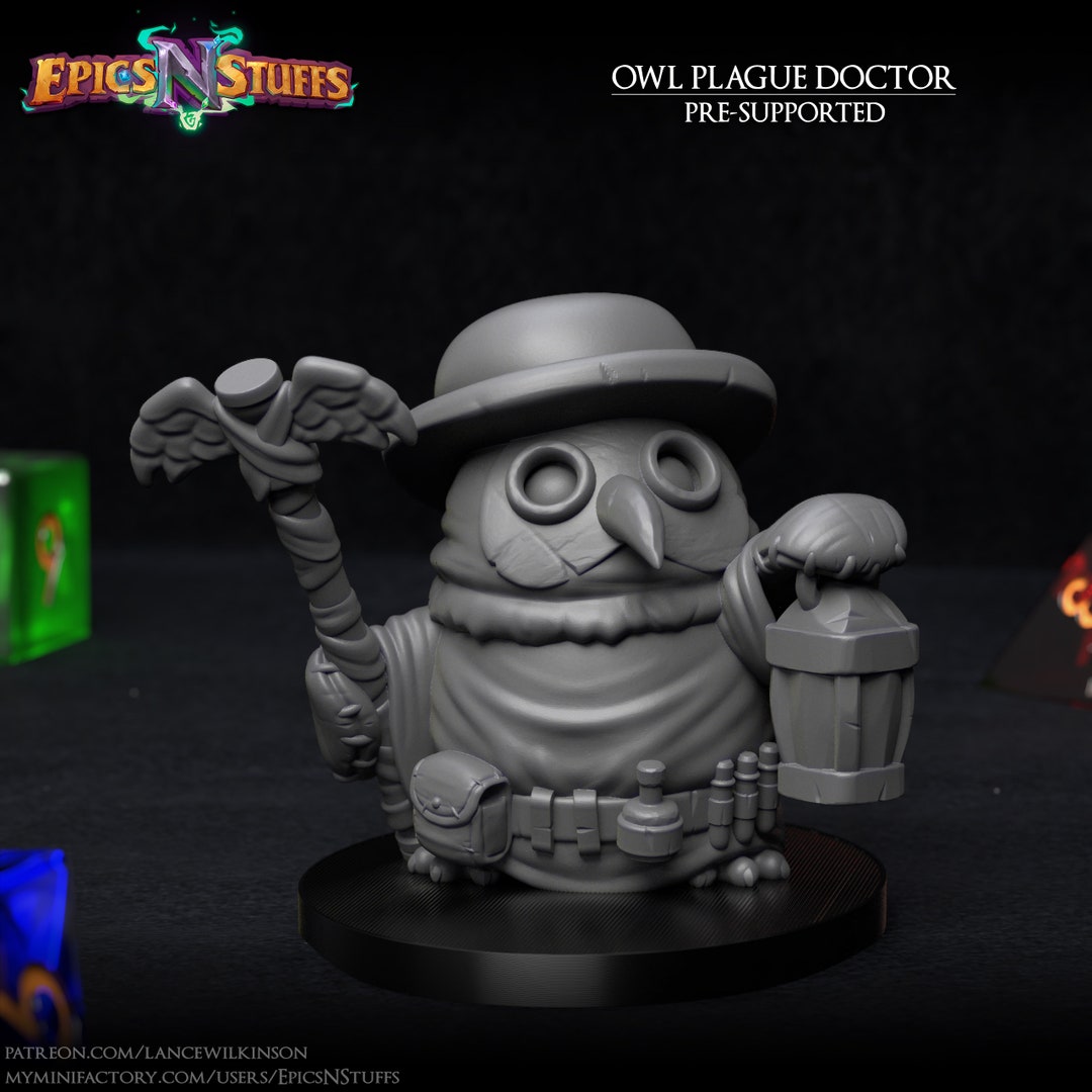 Owlkin Plague Doctor Epics N Stuff 3D Printed Minis Hyperfine Resin Dnd ...