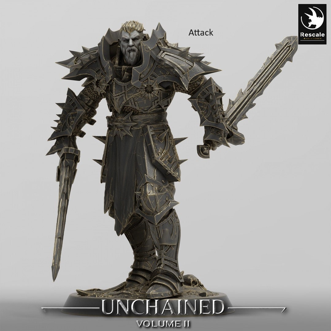 Unchained Commander V2 Rescale Miniatures 3D Printed Minis Hyperfine ...