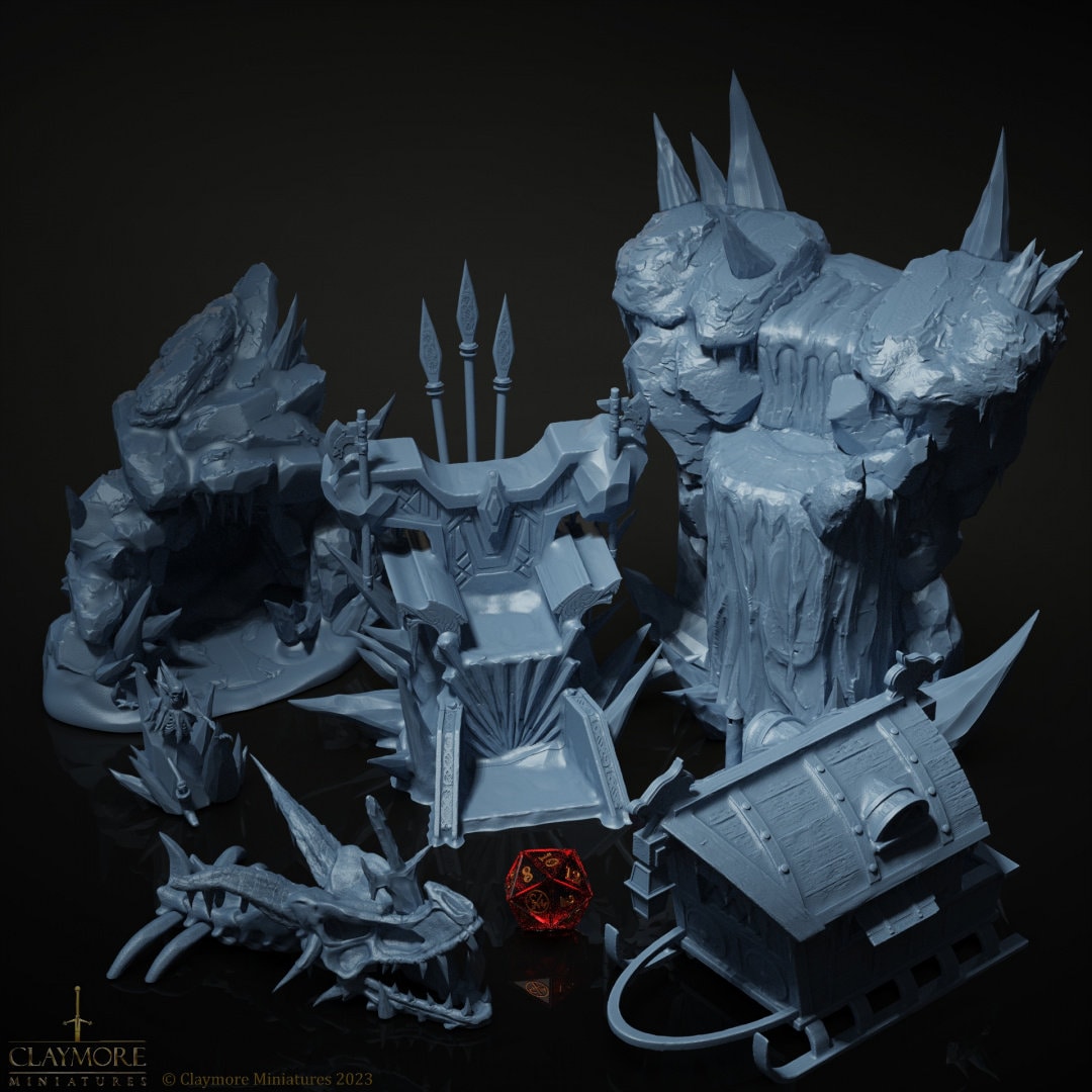 The Frostwind War Claymore Miniatures 3D Printed Prop or Terrain Set ...