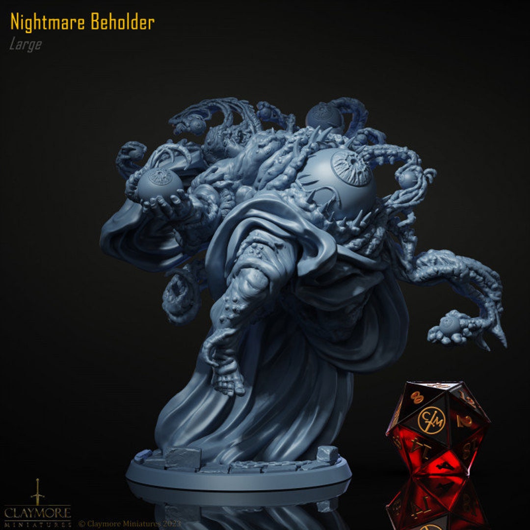 Nightmare Beholder Claymore Miniatures 3D Printed Minis Tough Resin ...