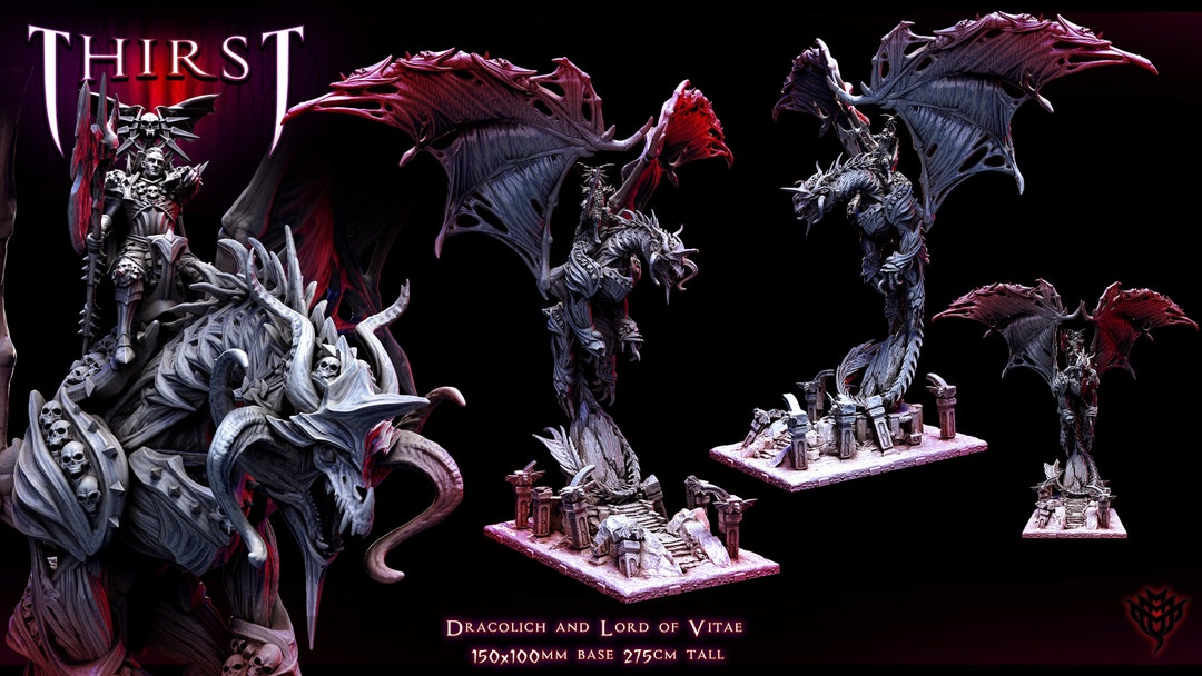 Dracolich and Lord of Vitae Mini Monster Mayhem 3D Printed Minis ...