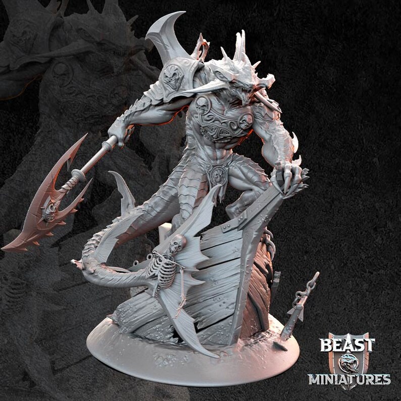 Fiskfjäll Sharkfolk 3D Printed Miniature Beast Miniatures - Etsy Australia