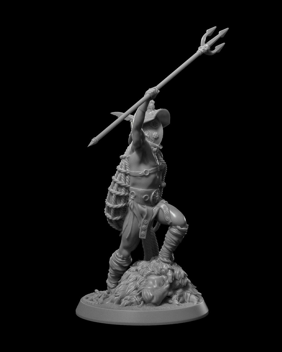 Retiarius Claymore Miniatures 3d Printed Miniature Tough Resin Etsy