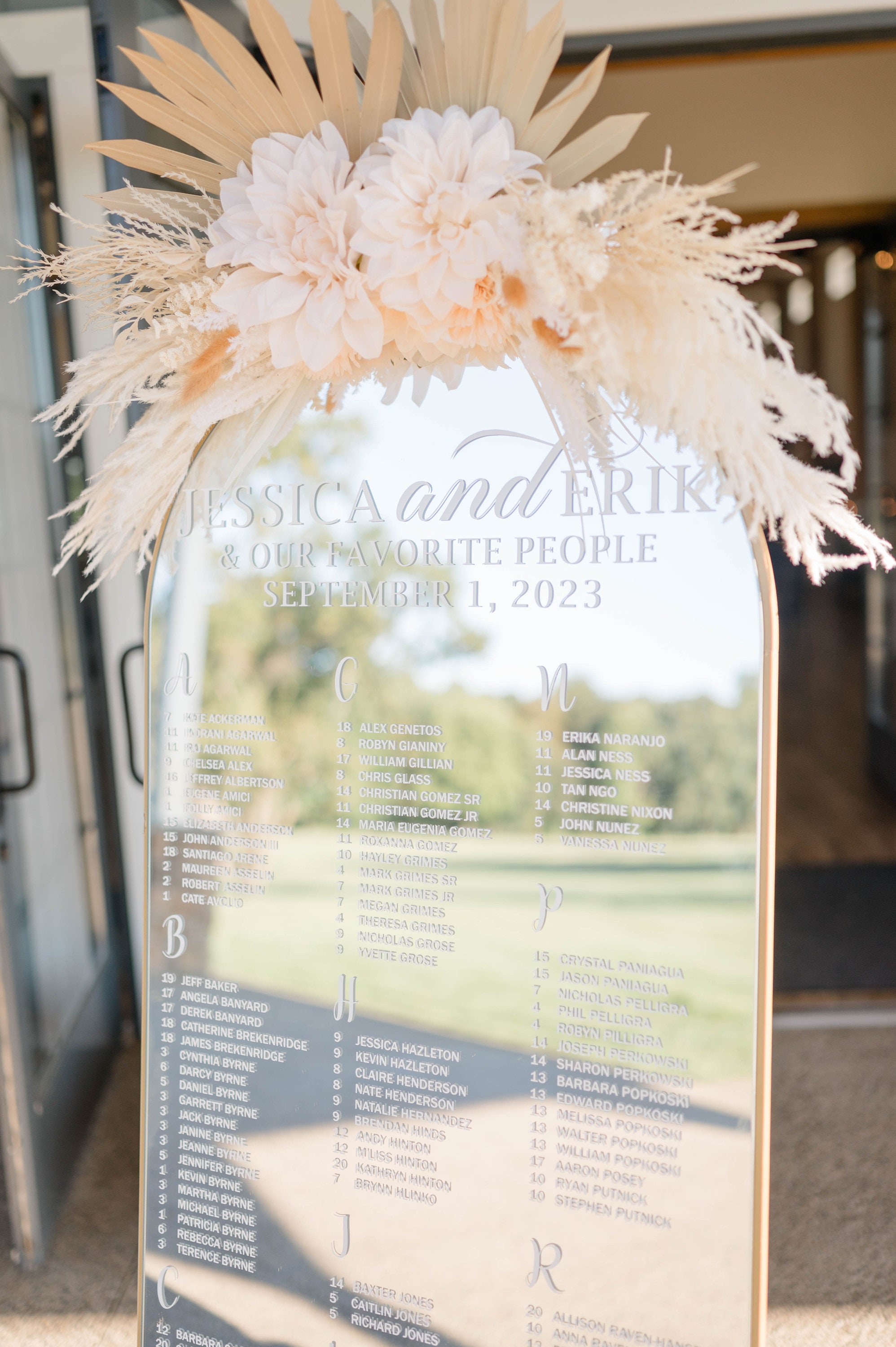 Floor Standing Mirror Seating Chart - Etsy