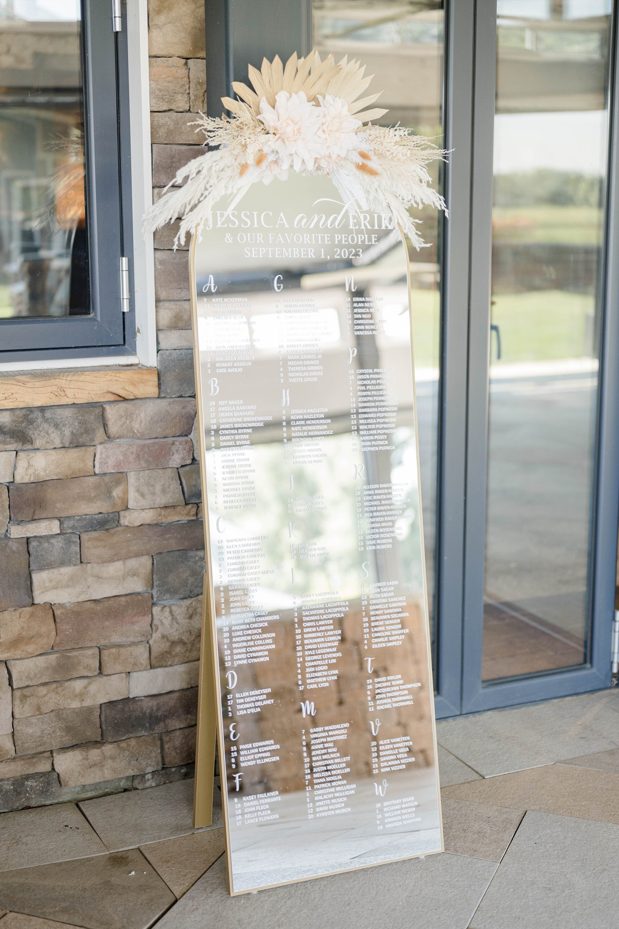 Floor Standing Mirror Seating Chart - Etsy