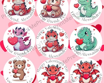 Personalized Teacher Valentine Stickers, Pencil Ruler Love Valentine's ...