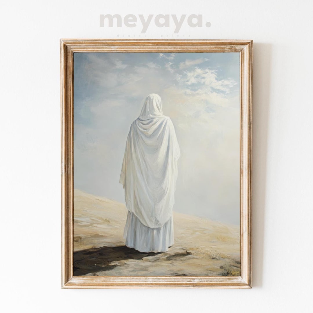 Neutral Jesus Christ Painting: Minimalist Christian Art, (digital ...
