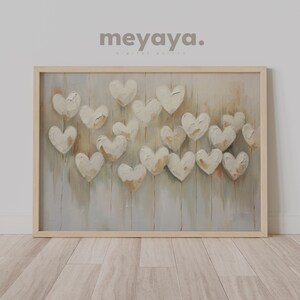 Neutral Heart Print: Valentine's Day Wall Decor, Vintage Love Painting ...