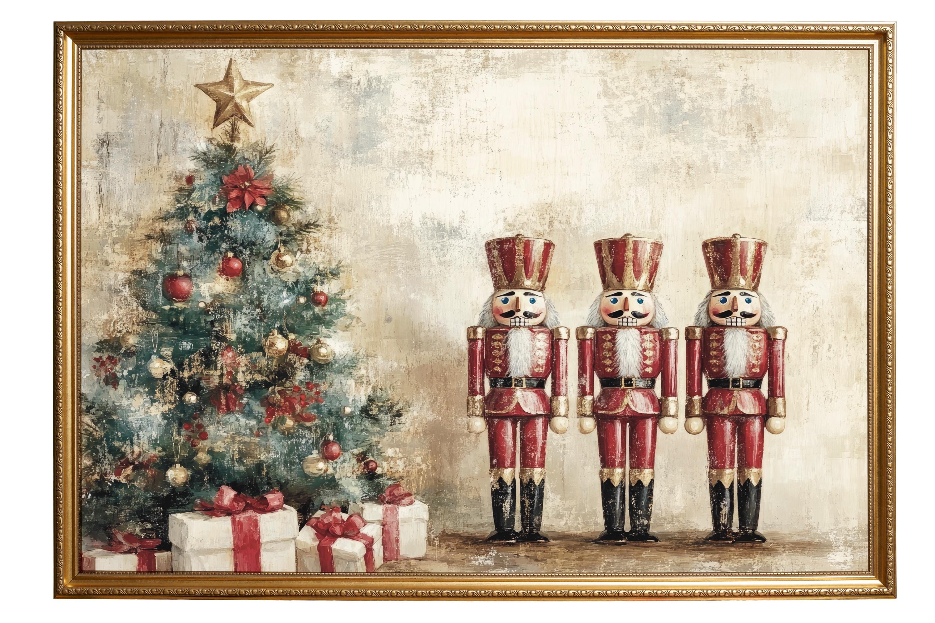 Christmas Nutcracker Print, Vintage Holiday Painting, Moody Print, Oil ...