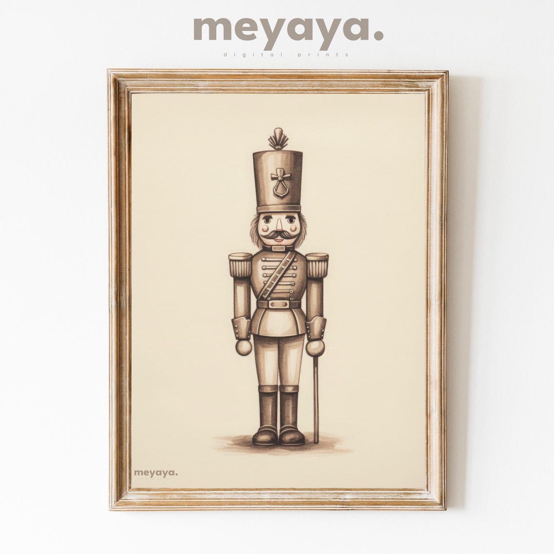 Sepia Nutcracker Print: Neutral Christmas Wall Art (digital Download ...
