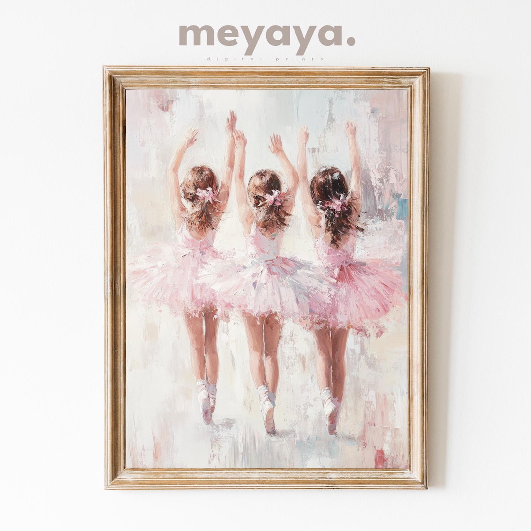 Pink Ballerinas Painting, Ballet Print, Ballet Nursery Art, Ballerina ...