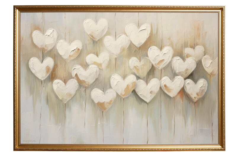 Neutral Heart Print: Valentine's Day Wall Decor, Vintage Love Painting ...