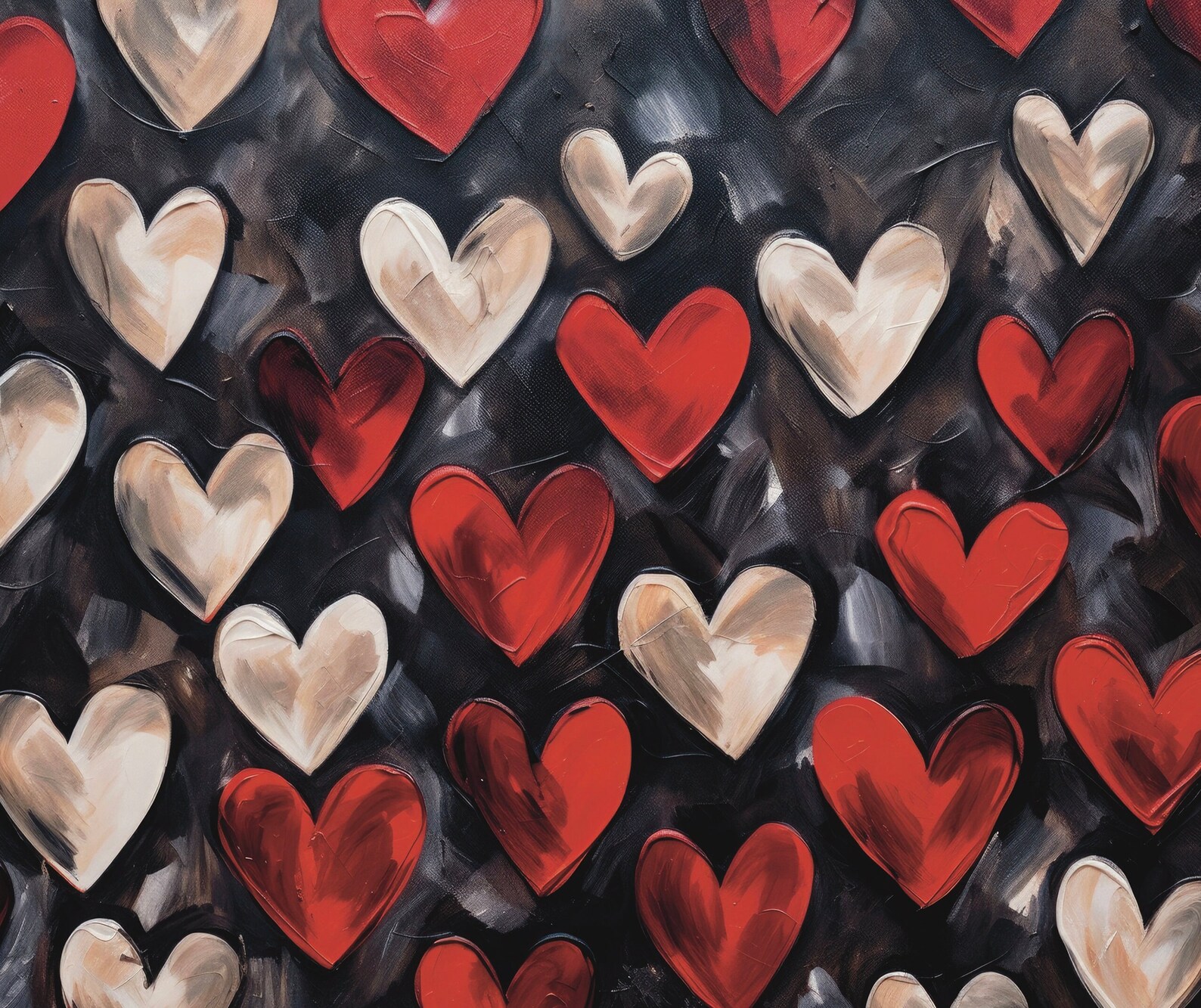Valentine's Day Full of Hearts PRINTABLE Wall Art Vintage Valentine ...