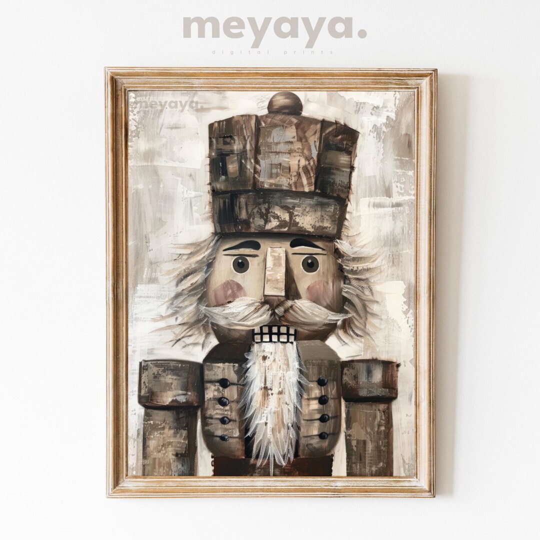 Christmas Nutcracker Print, Christmas Oil Painting, Vintage Nutcracker ...