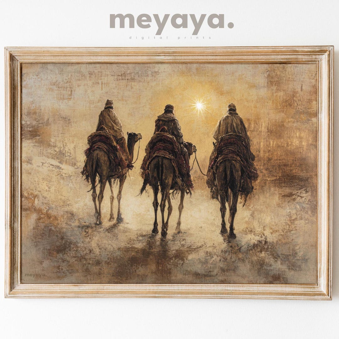 Three Wise Men Print: Nativity Scene, Star of Bethlehem (digital ...