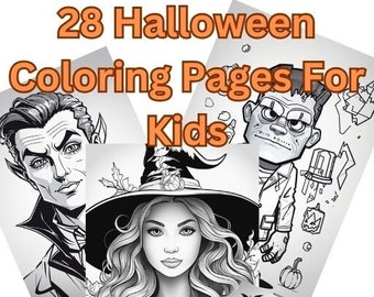 Cutesy Spooky Halloween Coloring Pages A Boo-tiful Way to - Etsy