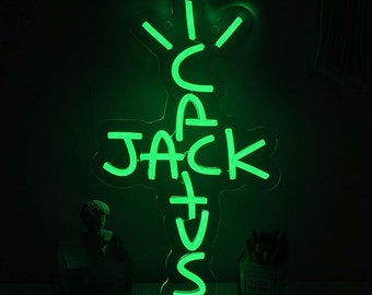 Handcrafted Green Cactus Jack Rap Fan Man Cave Light Decor Wall Mount ...