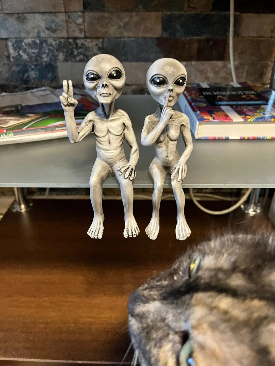 Resin Garden Alien Statue Sculpture Figurine Unique Yard - Etsy