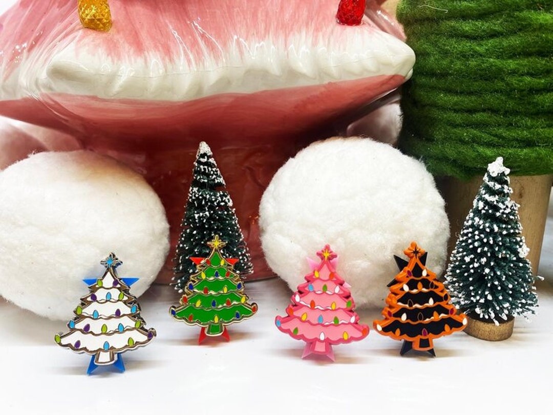 Vintage Ceramic Tree Enamel Pin Set - Etsy