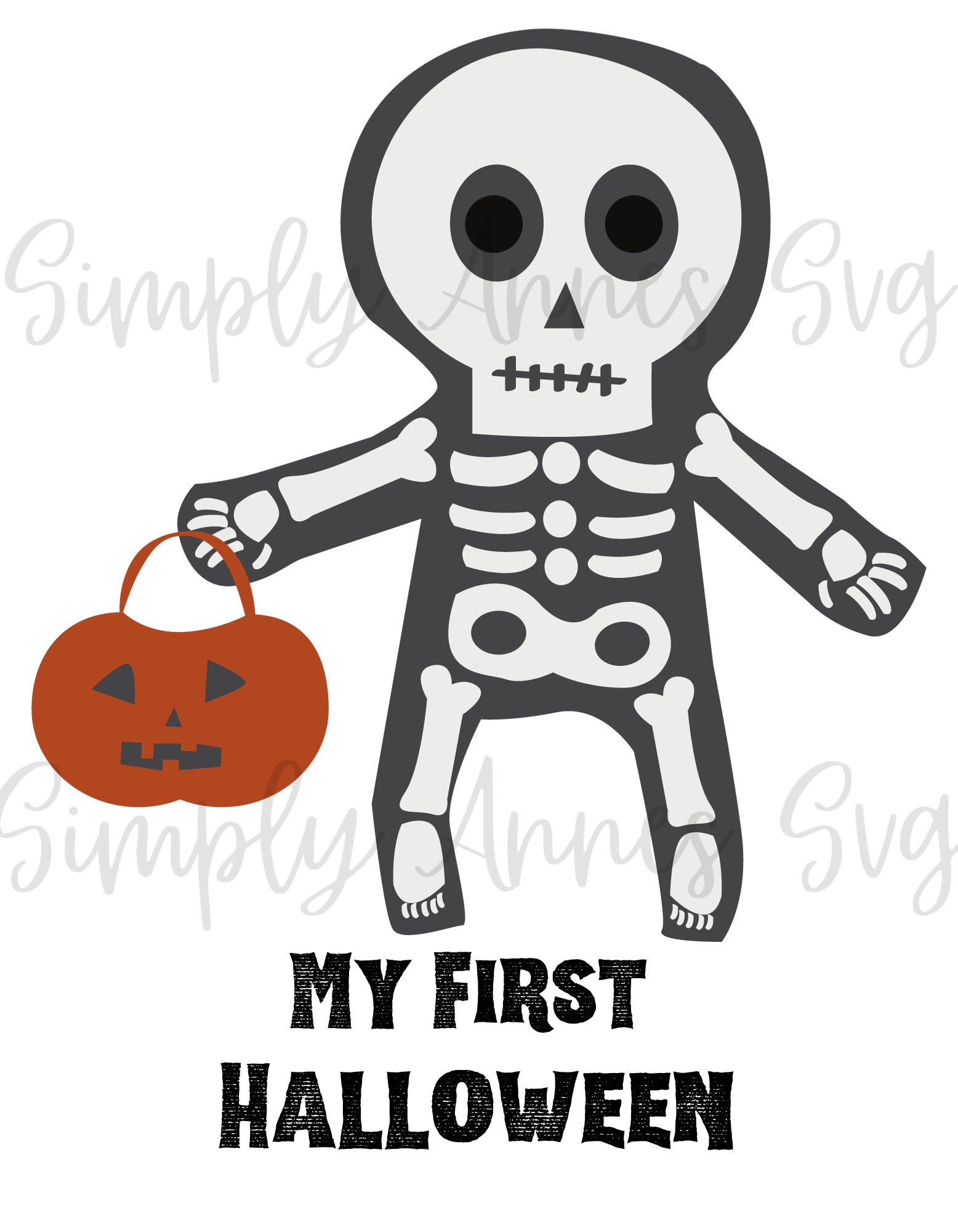 My First Halloween Svg Baby Skeleton Svg Spooky Svg - Etsy