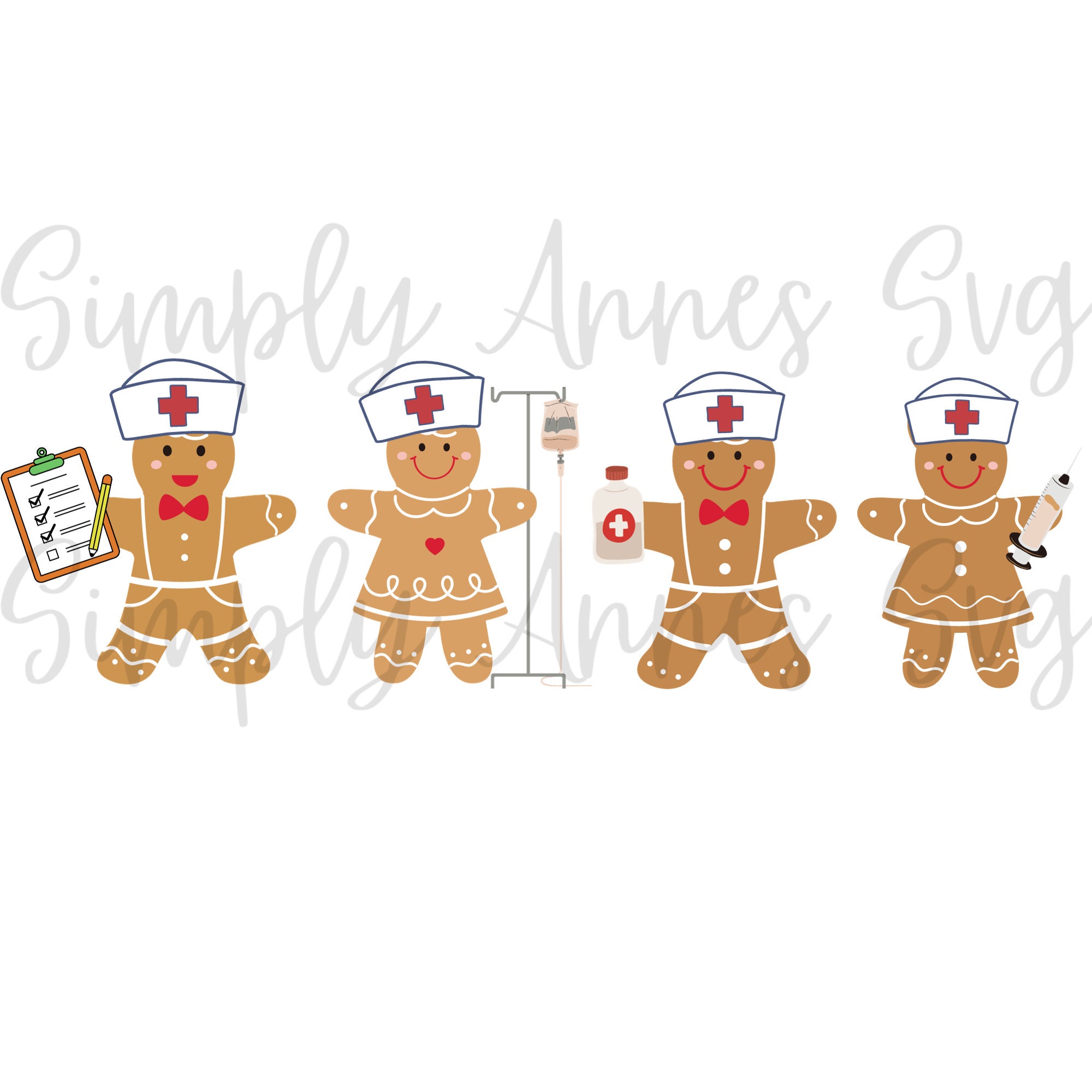 Christmas Gingerbread Nurse Svg, Christmas Nurse Sweatshirt Svg, Cute ...