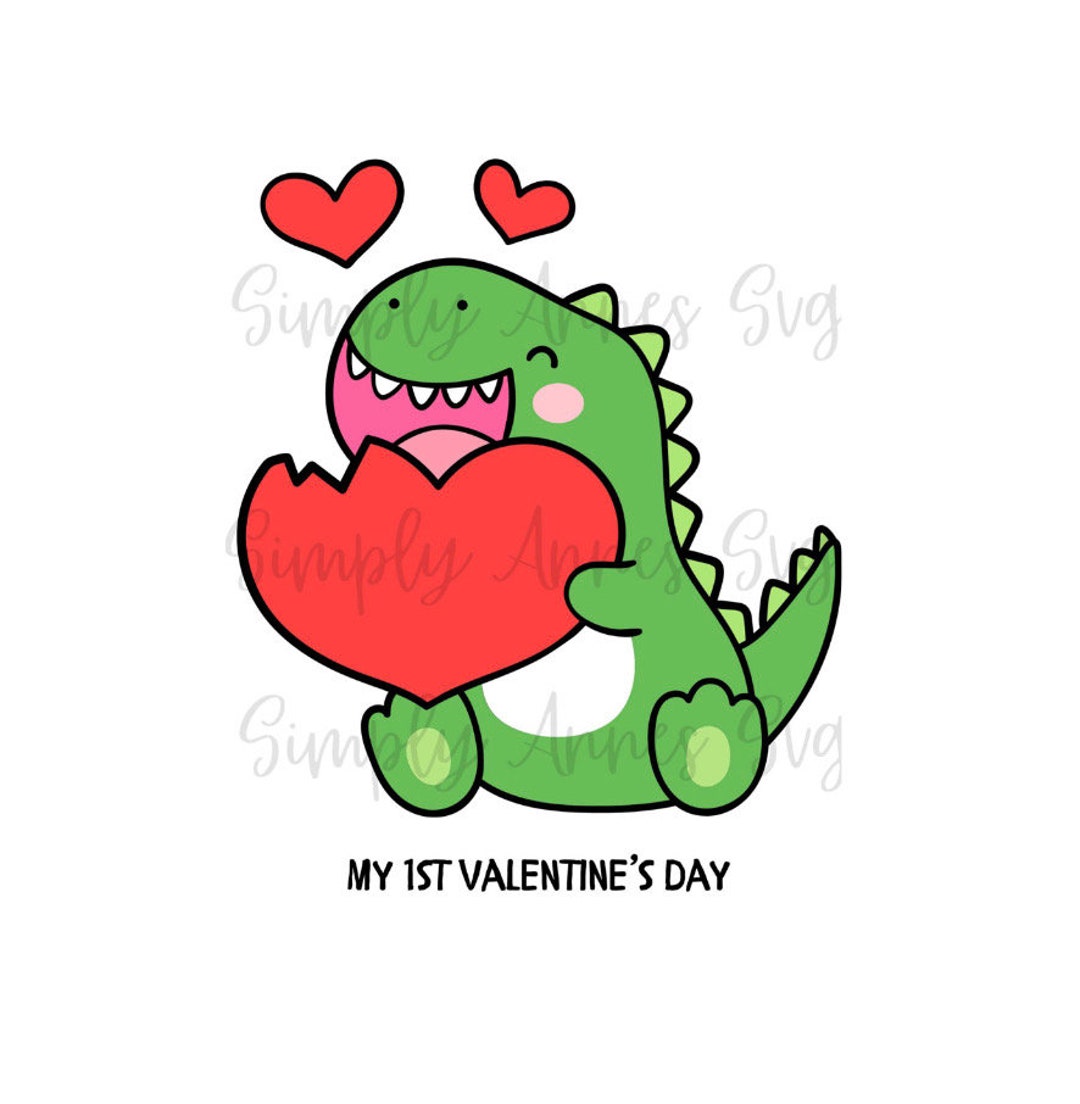 1st Valentines Day SVG, Dinosaur SVG, Boy Valentines Svg , Dinosaur ...