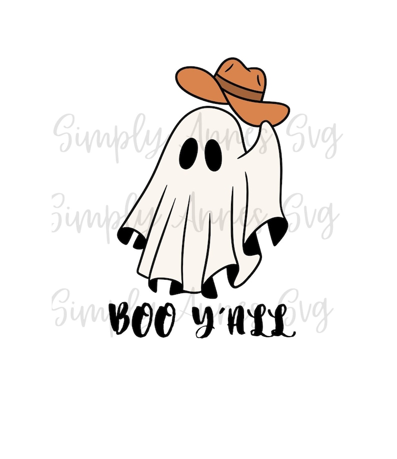 BOO Y'ALL Svg Ghost Cowboy Svg Halloween Svg Yall Svg - Etsy