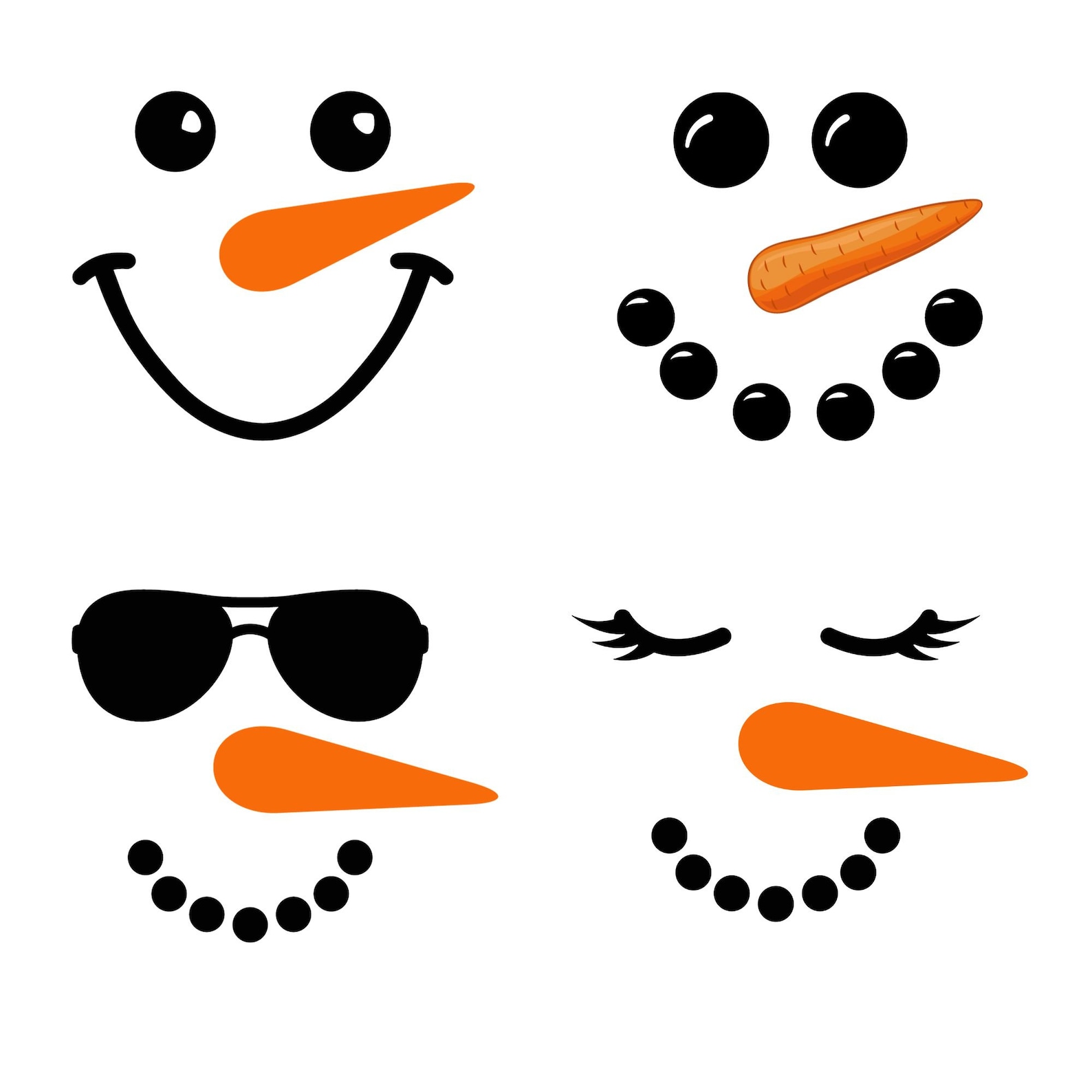 Snowman Faces SVG | Snowman SVG | Snowman Clipart| Christmas Svg ...
