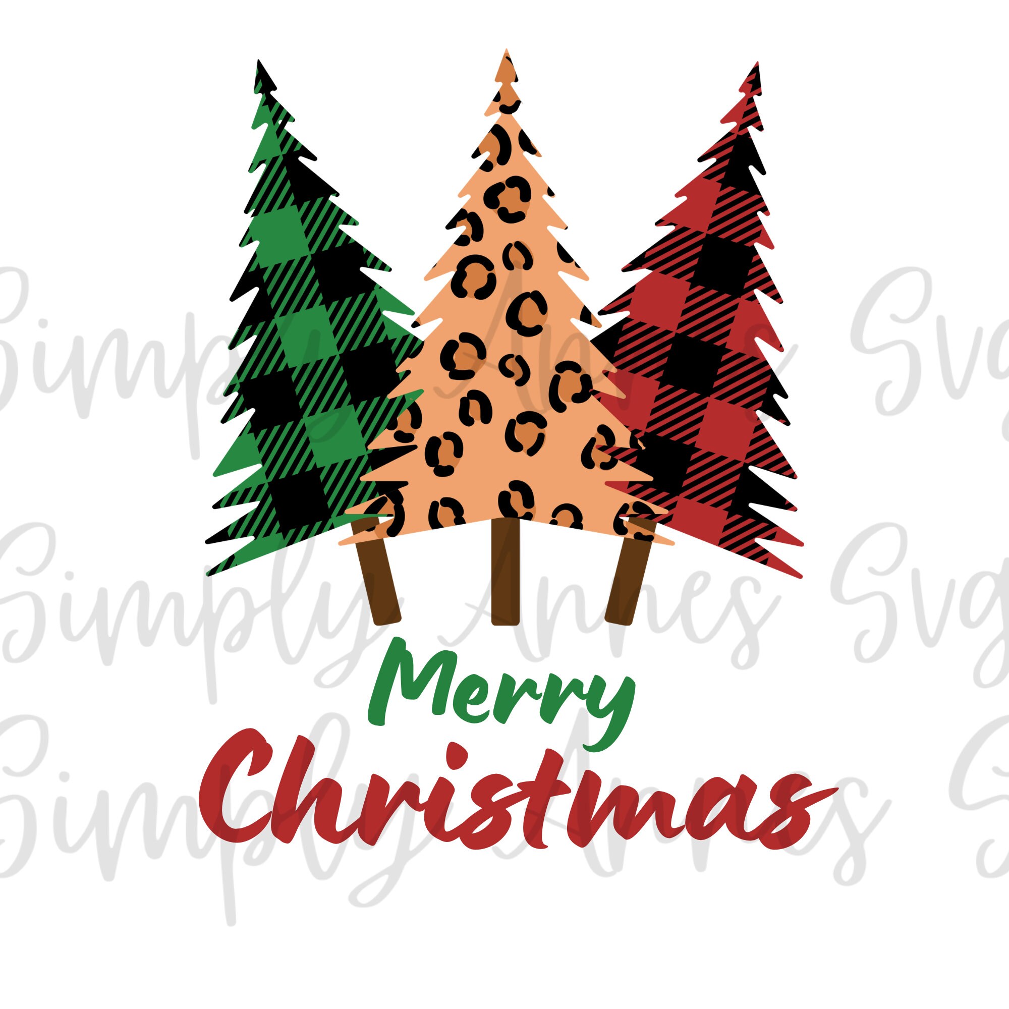 Merry Christmas Plaid Leopard Tree Svg, Christmas Svg Leopard Tree Svg ...