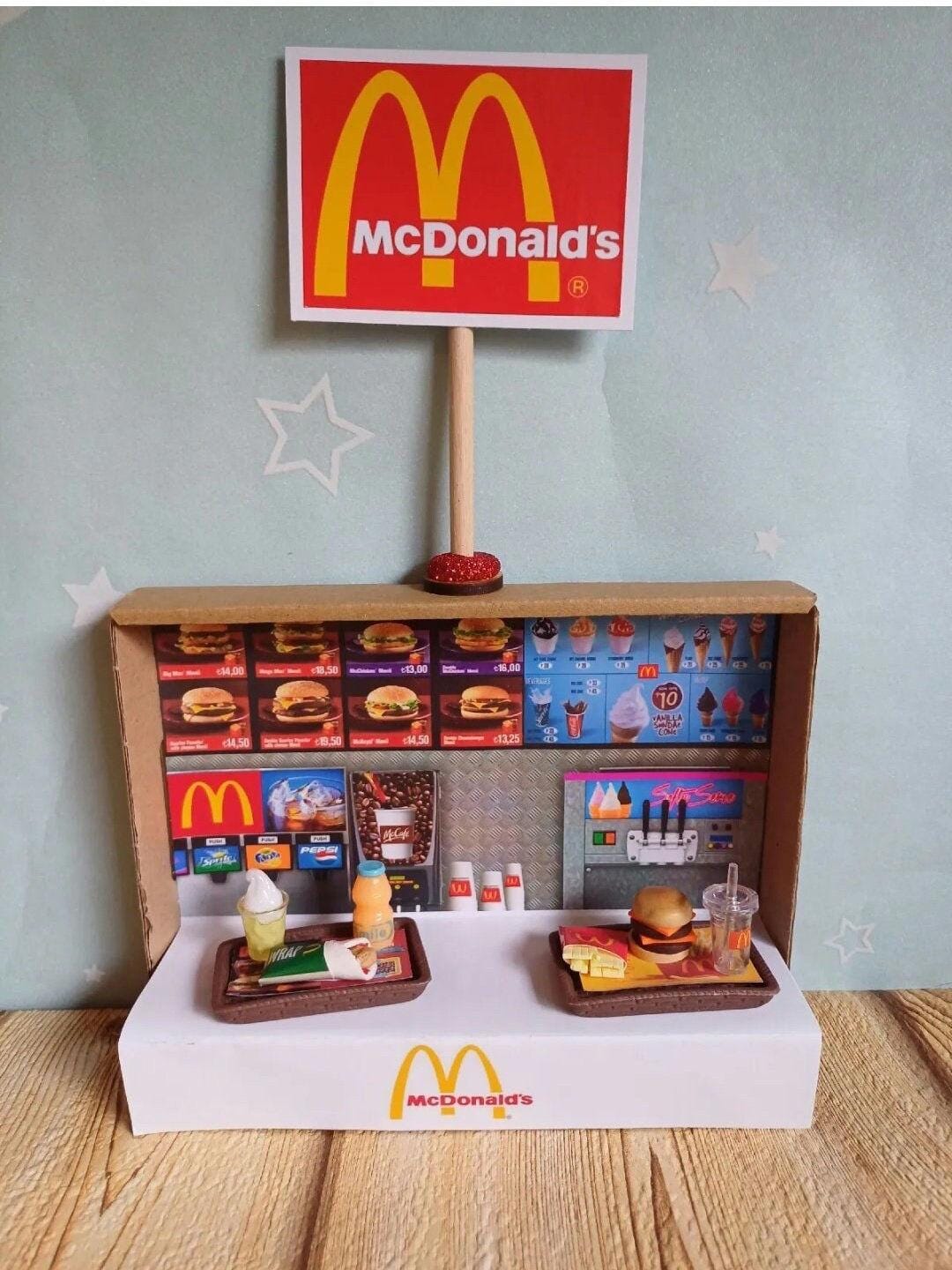 Elf Props Miniature Mc Fast Food Stand - Etsy