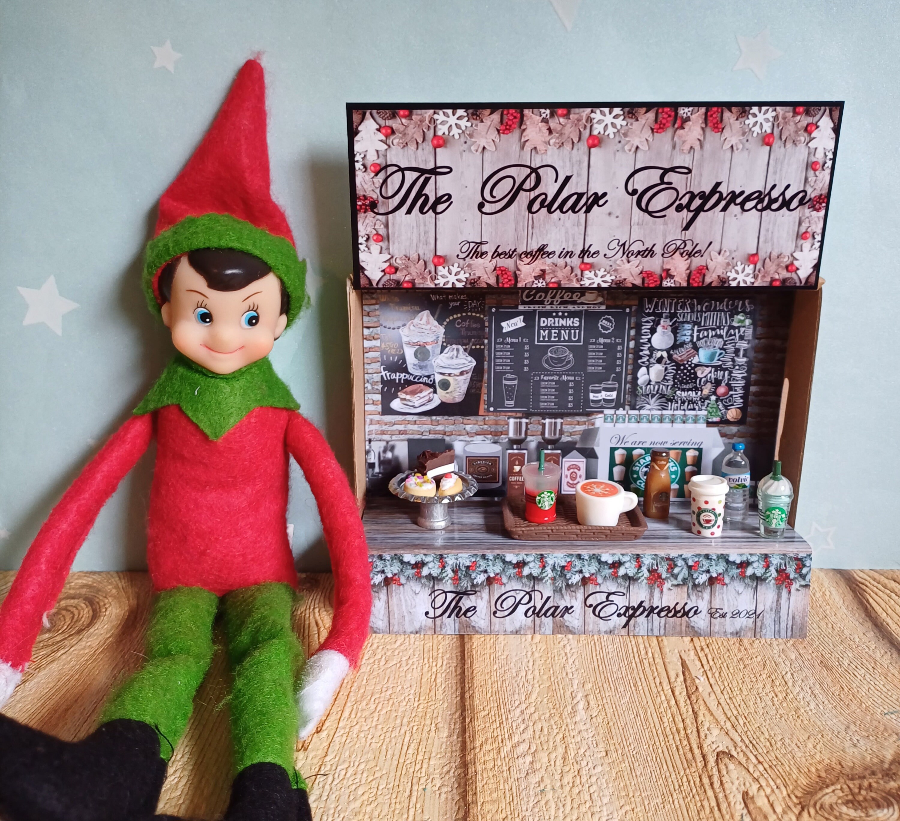 Elf Props Mini Polar Expresso Coffee Shop - Etsy