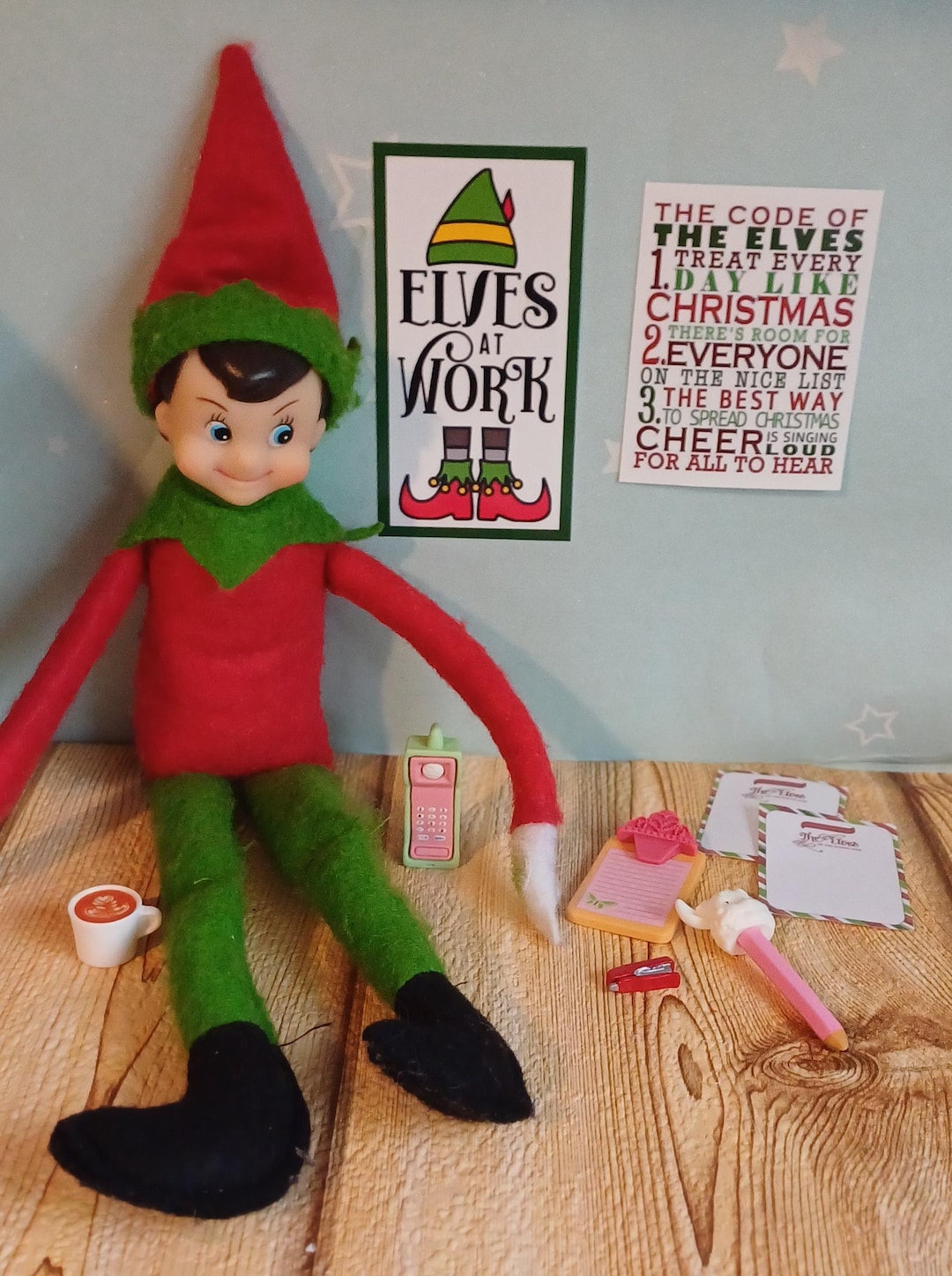 Elf Props, Elf at Work, Comes With Phone,stationary, Cup of Coffee and ...
